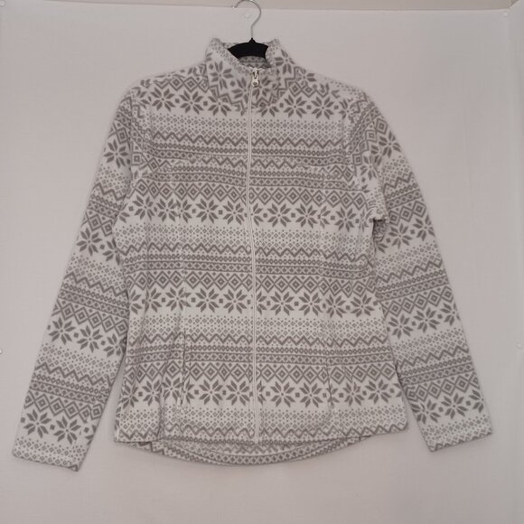 Old Navy | Tops | Womens Old Navy Gray White Winter Snowflake Zip Up ...